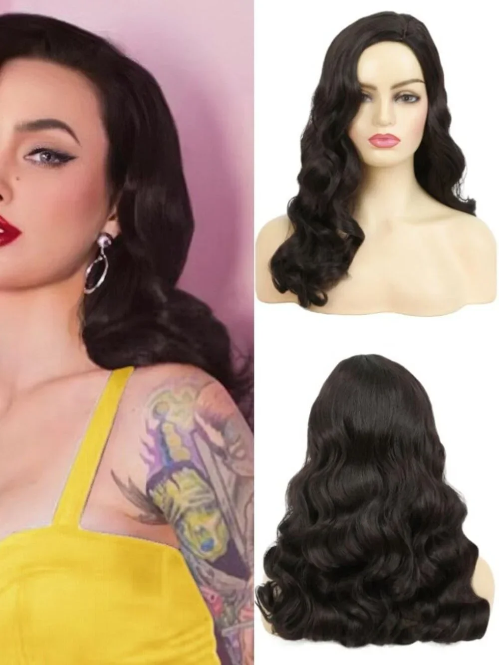 Swiking | Hair | New Swiking Long Black Curly Wavy Wig Long Finger Wave ...